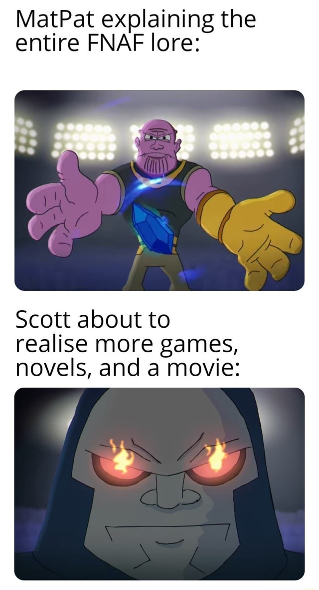 MatPat explaining the entire FNAF lore: Scott about to realise more ...