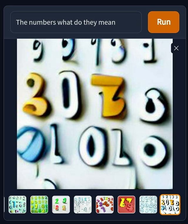 The numbers what do they mean Run - iFunny
