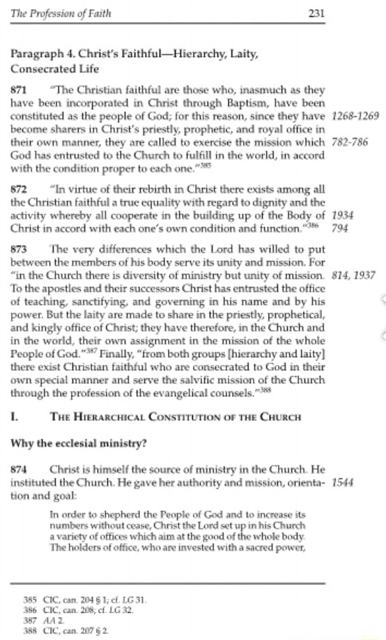 The Profession of Faith Paragraph 4. Christ's Faithful-Hierarchy, Laity ...