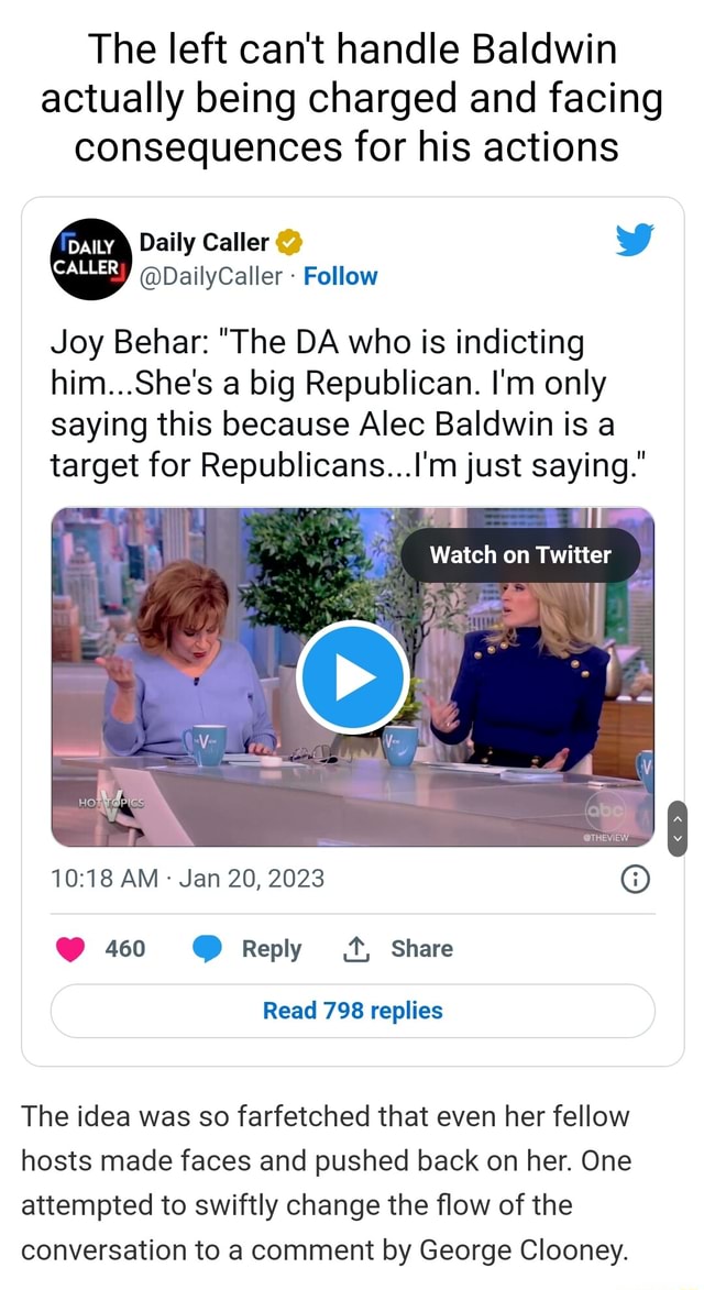 The left cant handle Baldwin actually being charged and facing ...