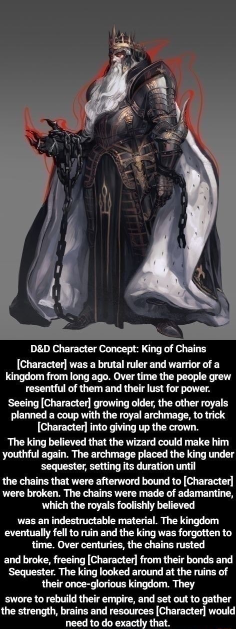 D&D Character Concept: King of Chains [Character] was a brutal ruler ...