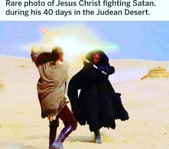 Rare photo of Jesus Christ fighting Satan, during his 40 days in the ...