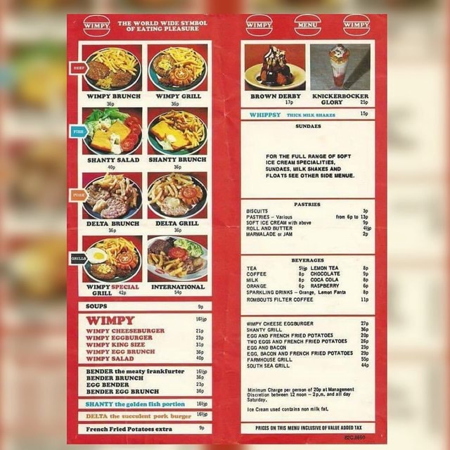 1970s WIMPY 😊 and just look at those prices. . #1970s #thegoodolddays # ...