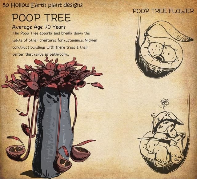 $0 Hollow Earth th plant designs POOP TREE FLOWER POOP TREE Average Age ...