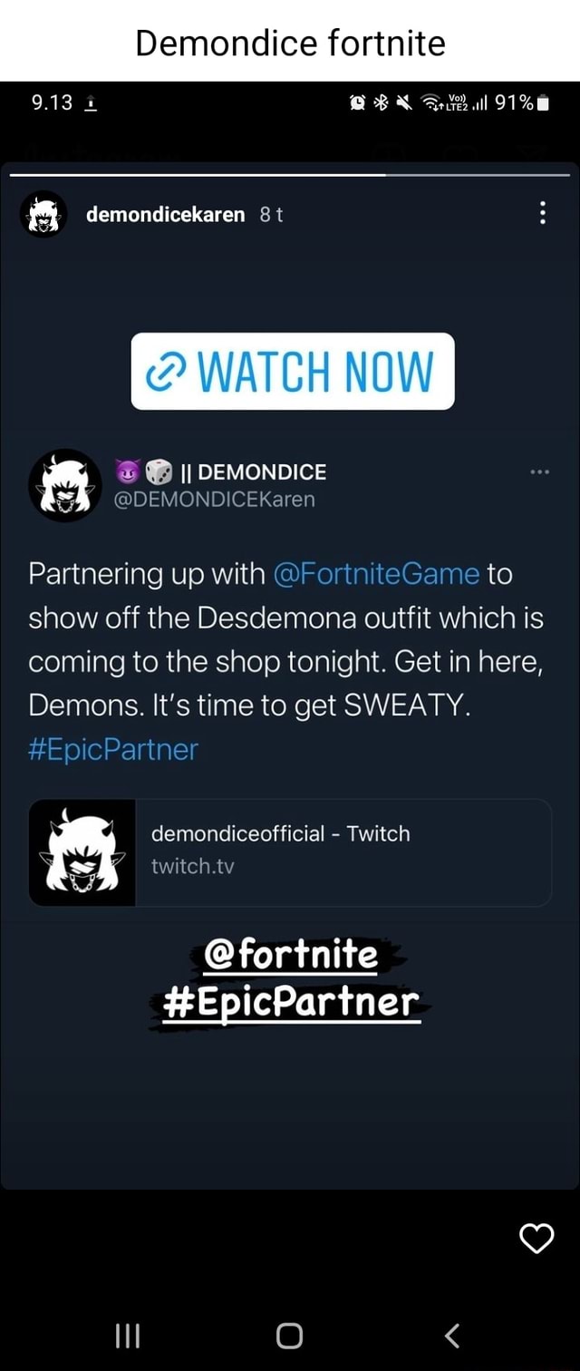 Demondice fortnite 9.13 demondicekaren WATCH NOW II DEMONDICE ...
