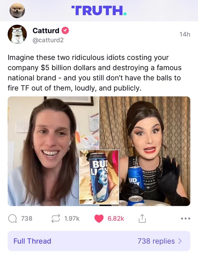 'TRUTH Catturd @catturd2 Imagine these two ridiculous idiots costing ...