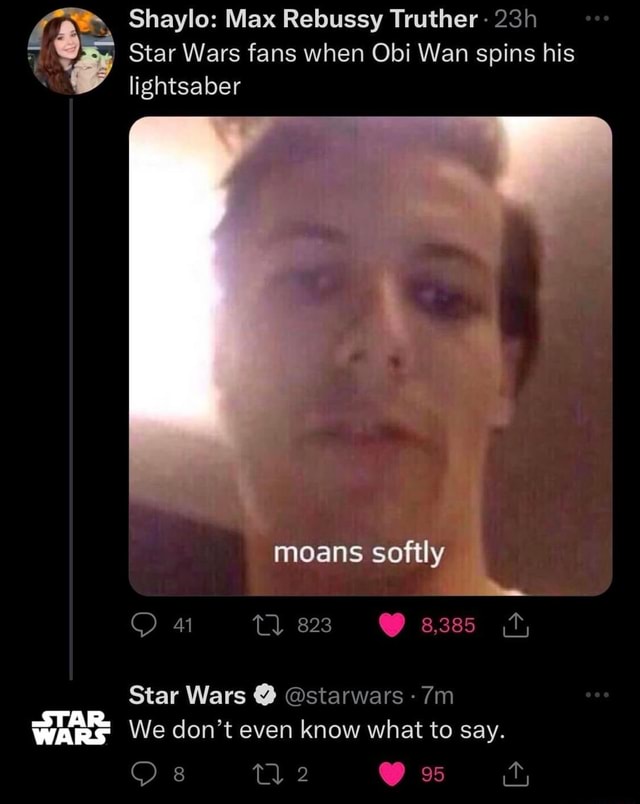 Shaylo: Max Rebussy Truther - Star Wars fans when Obi Wan spins his ...
