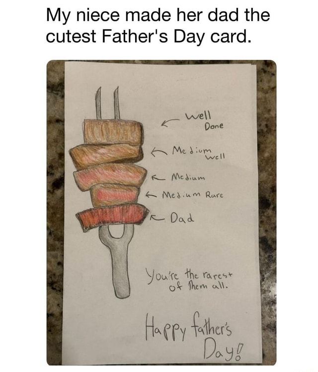 My niece made her dad the cutest Father's Day card. Dane Me Me Rare Dad ...