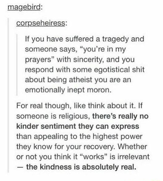 Magebird: corpseheiress: if you have suffered a tragedy and someone ...