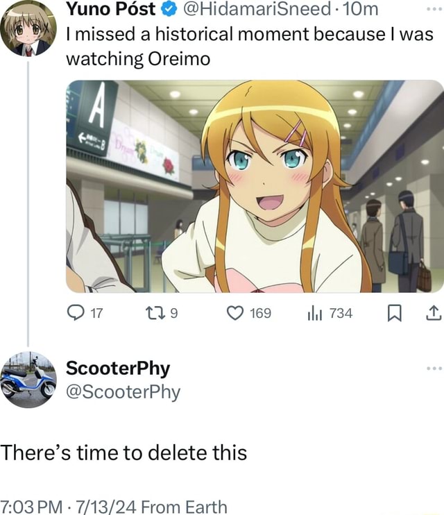 Yuno Post @HidamariSneed I missed a historical moment because I was ...