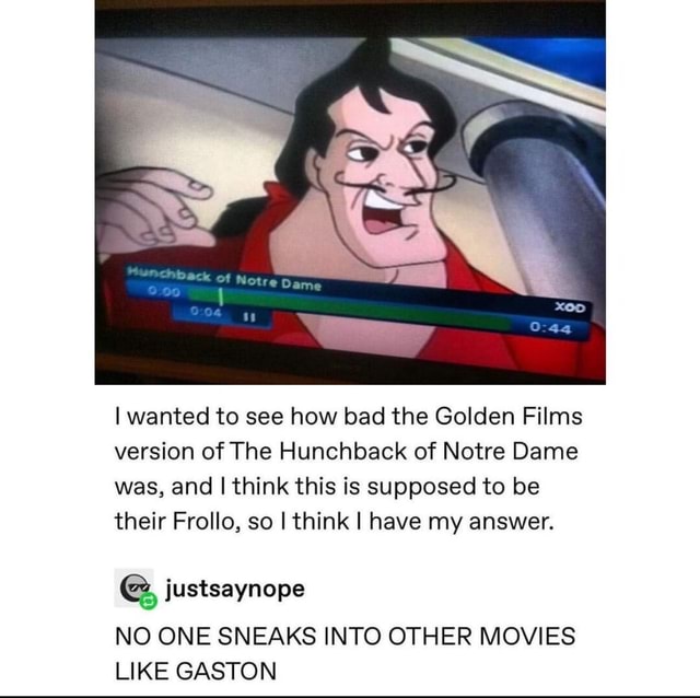 I wanted to see how bad the Golden Films version of The Hunchback of ...