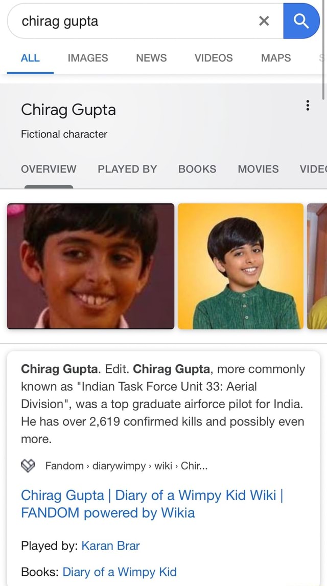 Chirag Gupta Fictional character OVERVIEW PLAYED BY BOOKS MOVIES VIDE ...