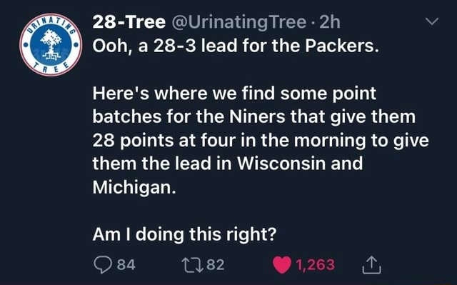 28-Tree @UrinatingTree Ooh, a 28-3 lead for the Packers. Here's where ...