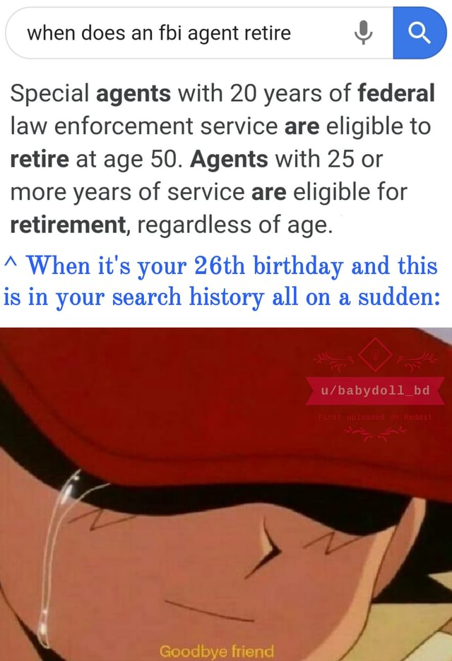 When does an fbi agent retire Special agents with 20 years of federal ...