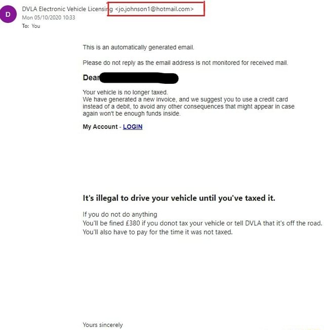 DVLA Electronic Vehicle Licensiffg Mon 20 103: This is an automatically ...