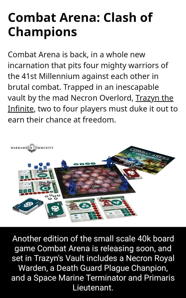 Combat Arena: Clash of Champions Combat Arena is back, in a whole new ...