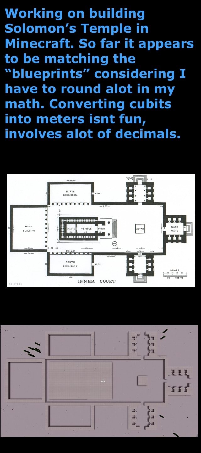 Working on building Solomon's Temple in Minecraft. So far it appears to ...