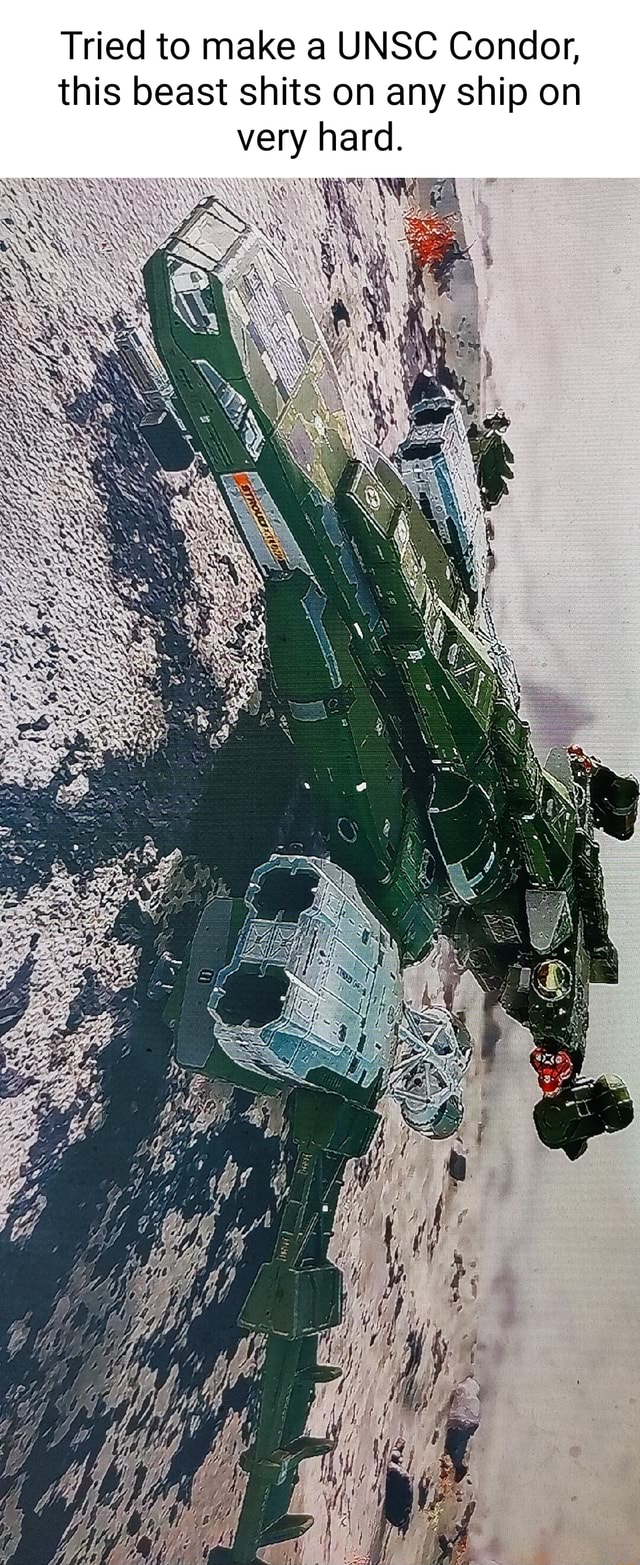 Tried to make a UNSC Condor, this beast shits on any ship on very hard ...
