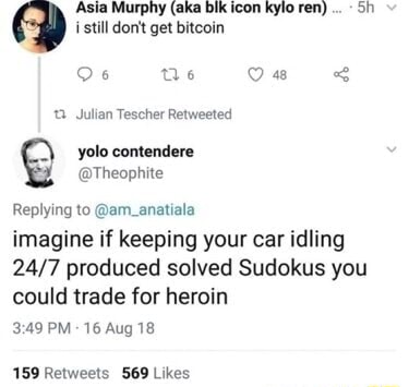 Asia Murphy (aka bik icon kylo ren) still don't get bitcoin 6 Ba 48