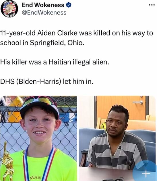 End Wokeness 11-year-old Aiden Clarke was killed on his way to school ...