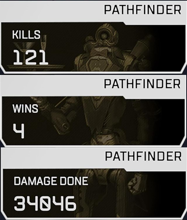 PATHFINDER PATHFINDER PATHFINDER WINS DAMAGE DONE ba l=) - iFunny