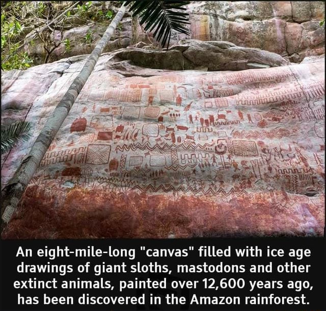 An eight-mile-long "canvas" filled with ice age drawings of giant ...