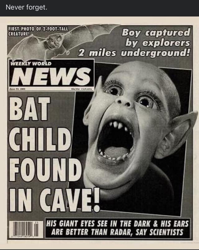 Never forget. FIRST PHOTO OF 2-FOOT-TALL CREATURE! Boy captured by ...