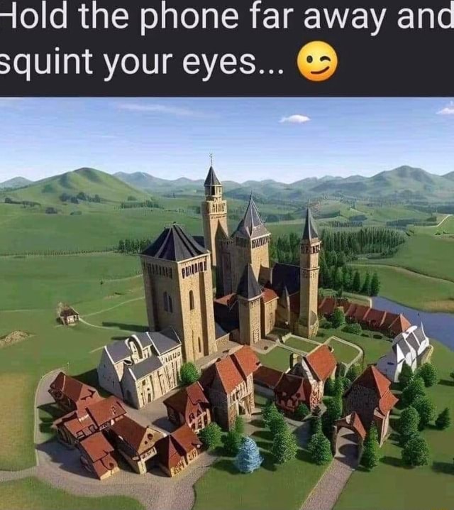 Told the phone far away and squint your eyes... - iFunny