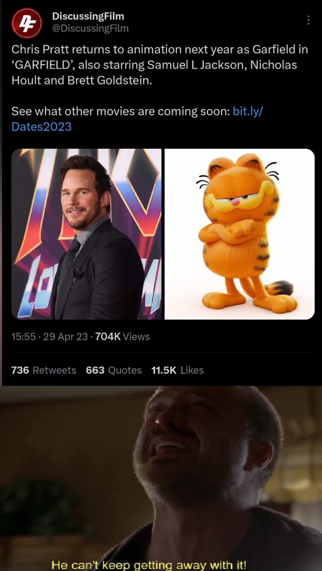 DiscussingFilm @DiscussingFilm Chris Pratt returns to animation next ...