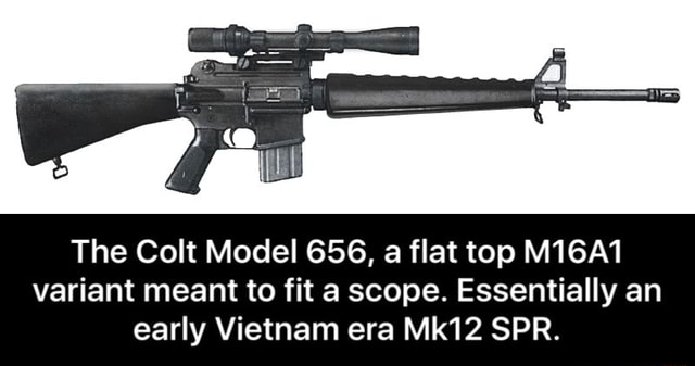 The Colt Model 656, a flat top M16A1 variant meant to fit a scope ...