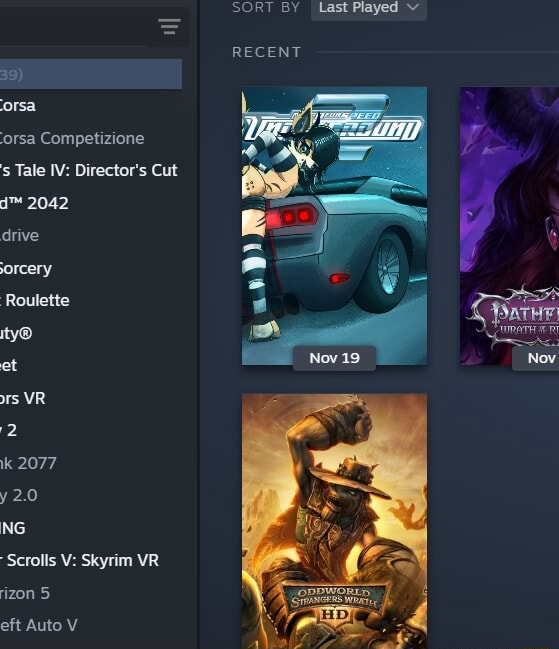 SORT BY Last Played RECENT 39) orsa 'orsa Competizione s Tale IV ...
