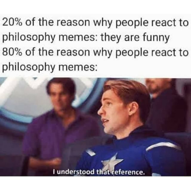 20% of the reason why people react to philosophy memes: they are funny ...