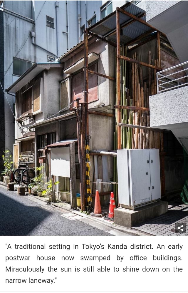 "A traditional setting in Tokyo's Kanda district. An early postwar ...