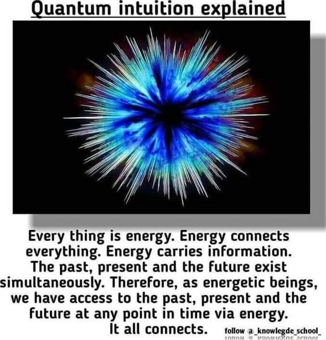 Every thing is energy. Energy connects everything. Energy carries ...