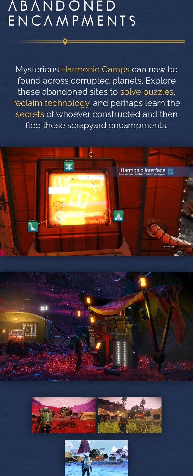 ABANDONED ENCAMPMENTS Mysterious Harmonic Camps can now be found across corrupted planets ...