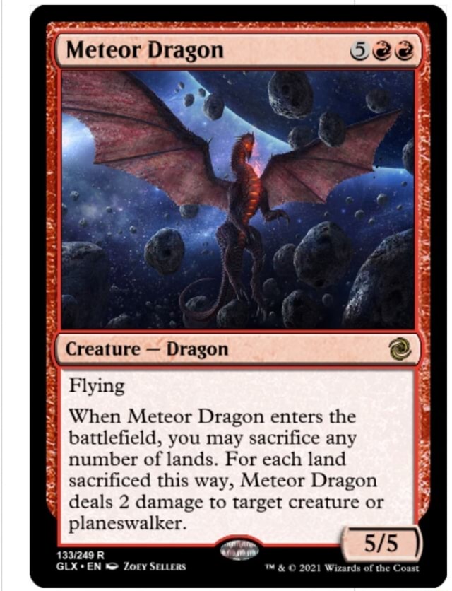 II Meteor Dragon Creature - Dragon Flying When Meteor Dragon enters the ...