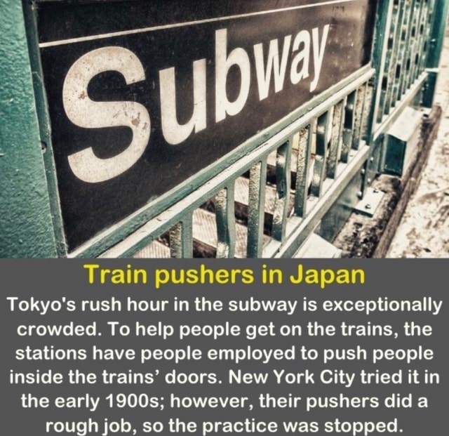 Train pushers in Japan Tokyo's rush hour in the subway is exceptionally ...