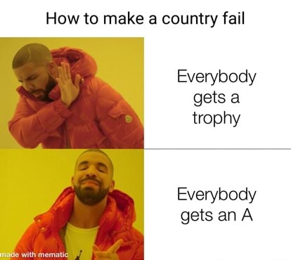 How to make a country fail Everybody gets a trophy Everybody gets anA ...