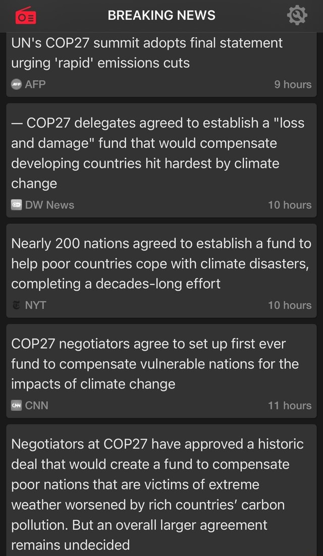 BREAKING NEWS UN's COP27 summit adopts final statement urging 'rapid ...