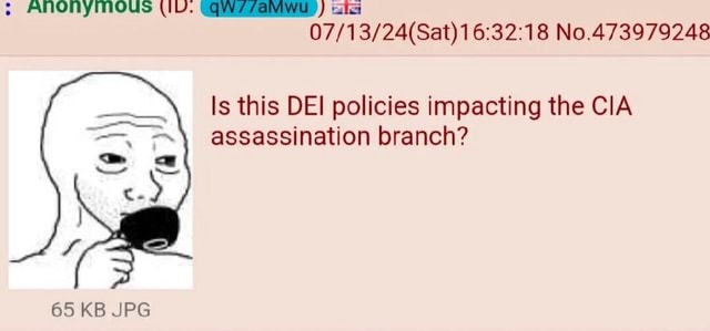 ANONYMOUS (IU. UQW77aMIWU)) No.473979248 Is this DEI policies impacting ...