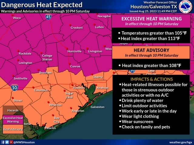 Dangerous Heat Expected Warnings and Advisories in effect through 10 PM ...