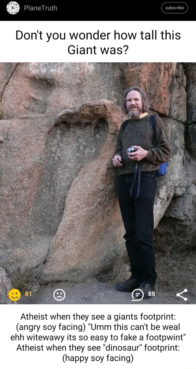 PlaneTruth Don't you wonder how tall this Giant was? Atheist when they ...