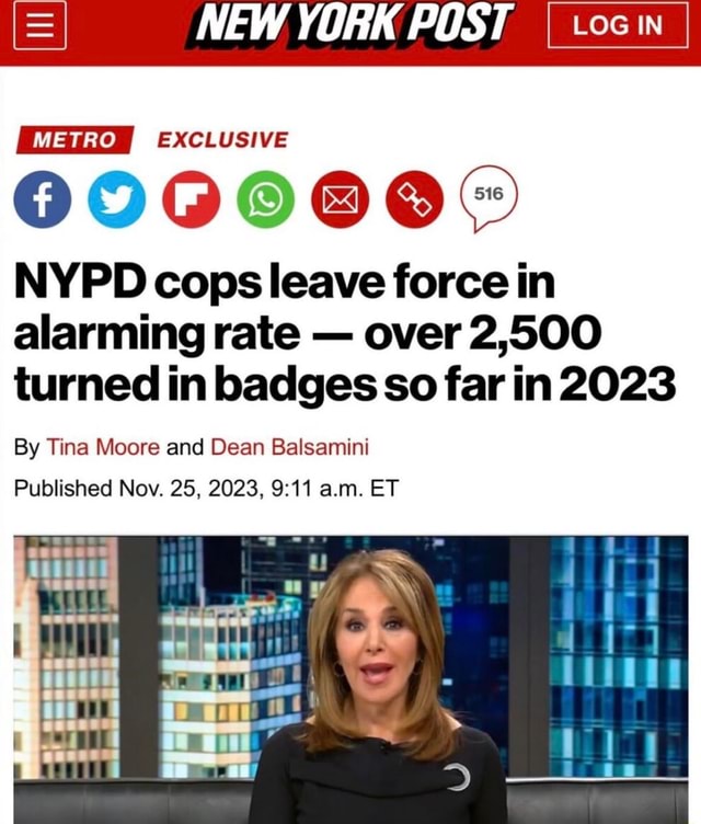 NEW YORK POST EXCLUSIVE NYPD cops leave force in alarming rate - over 2,500 turned in badges so ...