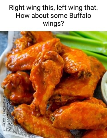 Right wing this, left wing that. How about some Buffalo wings? - iFunny