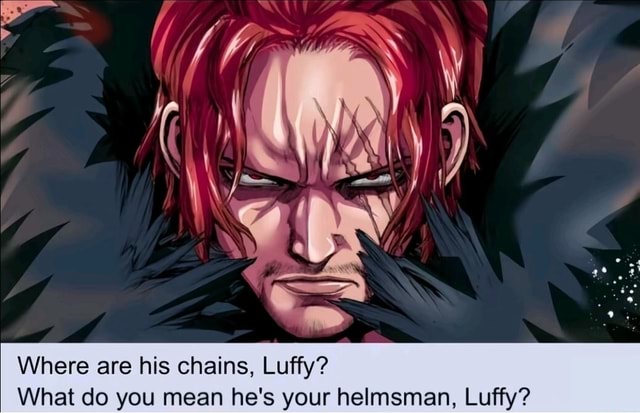 Where are his chains, Luffy? What do you mean he's your helmsman, Luffy ...