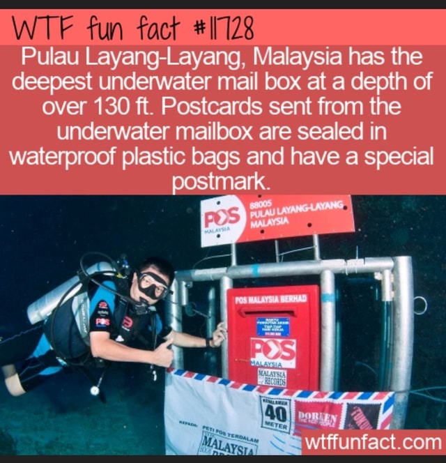 Fun fact Pulau Layang-Layang, Malaysia has the deepest underwater mail ...
