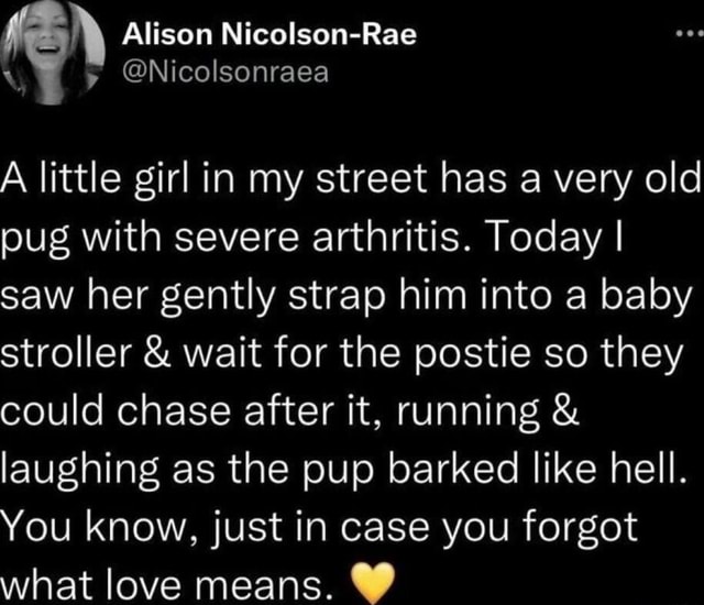 Alison Nicolson-Rae y @Nicolsonraea A little girl in my street has a ...
