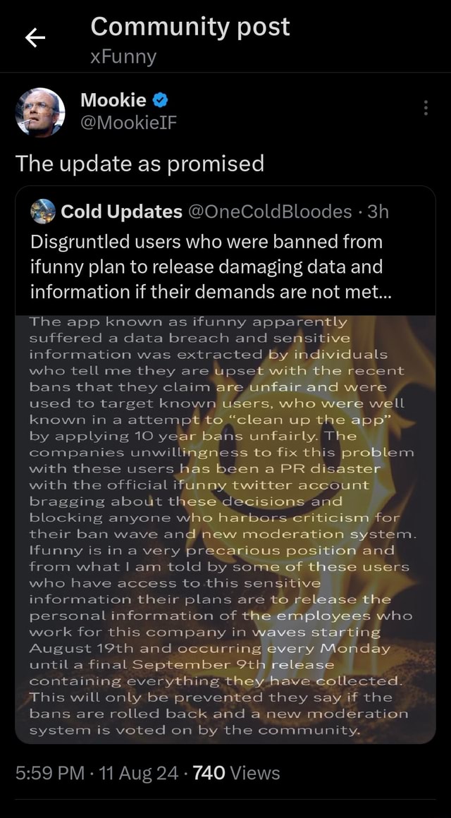 Community post xFunny Mookie @MookielIF The update as promised Cold ...