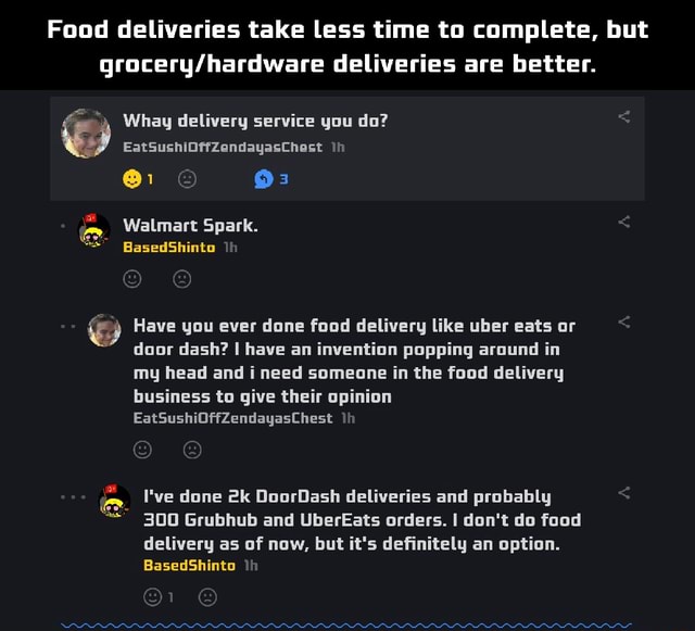 Food deliveries take less time to complete, but deliveries are better ... Food deliveries take less time to complete, but deliveries are better ...