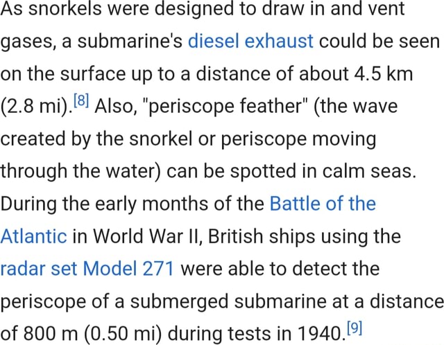 As snorkels were designed to draw in and vent gases, a submarine's ...